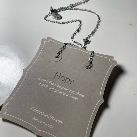 thirty-one | Jewelry | Jk Thirty One Silver Tone H For Hope Necklace ...